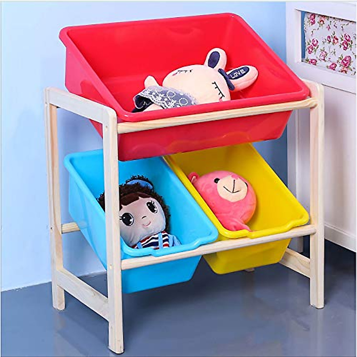 WUWEOT 8 Pack Scoop-Front Storage Bins, Easy-to-Grip Design Multipurpose Stackable Plastic Storage Cubbies For Classroom, Nursery, Playrooms And Home Organization