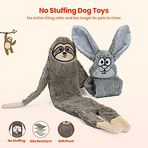 HGB Squeaky Dog Toys, No Stuffing Crinkle Dog Toys for Large Medium Small Dogs, Interactive Dog Toys to Keep Them Busy, Plush Dog Chew Toys for Boredom & Enrichment, Puppy Teething Toys, 2 Pack