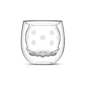 JoyJolt Mickey Pants and Minnie Skirt 3D 2oz Espresso Cups. Double Walled Espresso Glasses (2pc) Small Double Wall Glass Coffee Cups. Demitasse Cups, Espresso Measuring Cup or Liqueur Shot Glasses