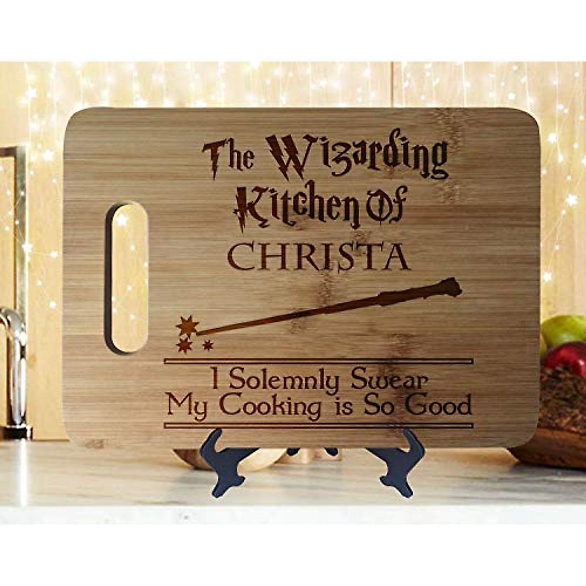 Wizarding Kitchen Anniversary Wedding Christmas Gift Personalized Cutting Board Engagement Bamboo Cutting Board Chopping Block