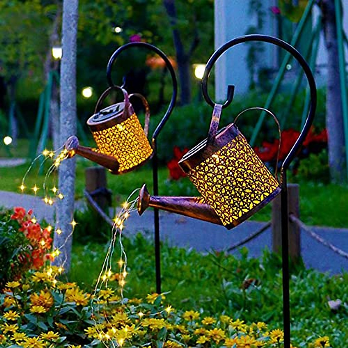 Solar Watering Can Light,Bunch Lights Waterproof Waterfall String Lights, Outdoor Garden Fairy Light Decor for Home Yard Patio