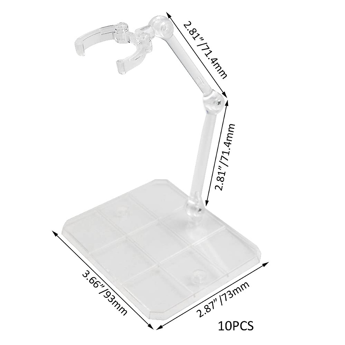 XINMEIWEN 10Pcs Action Figure Stand Kits Flexible Action Base Holder for Gundam Action Figures DIY Model Kits (White)