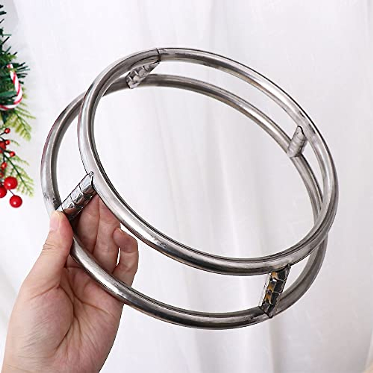 Potholders Wok Ring for Gas Stove, Stainless Steel Round Shelf Home Wok Rack, Reversible Size Wok Stand Wok Rack for Most Woks (S)