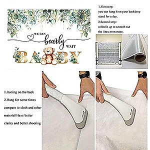 7x5ft We Can Bearly Wait Bear Backdrop Bear Baby Shower Greenery Photographic Background Gender Neutral Watecolor Kids Party Cake Table Decoration Photo Booth Props Supplies