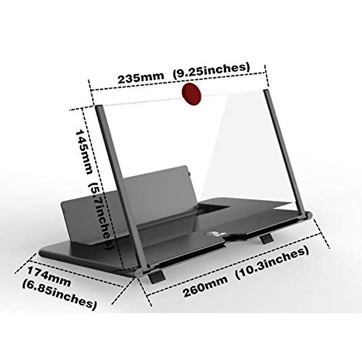 Junrbx Screen Magnifier Amplifier, New Generation Phone Holder Screen Amplifier, 3D HD Video and Gaming Phone Projector-with Foldable Phone Stand, Supports All Smartphones