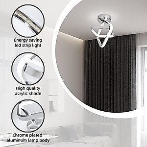 CANEOE Modern Led Ceiling Light, 22W Square Small Led Ceiling Lamp Fixures, 6000K Cool White Close to Ceiling Lights for Living Room Bedroom Ktchen Office Hallway Lights