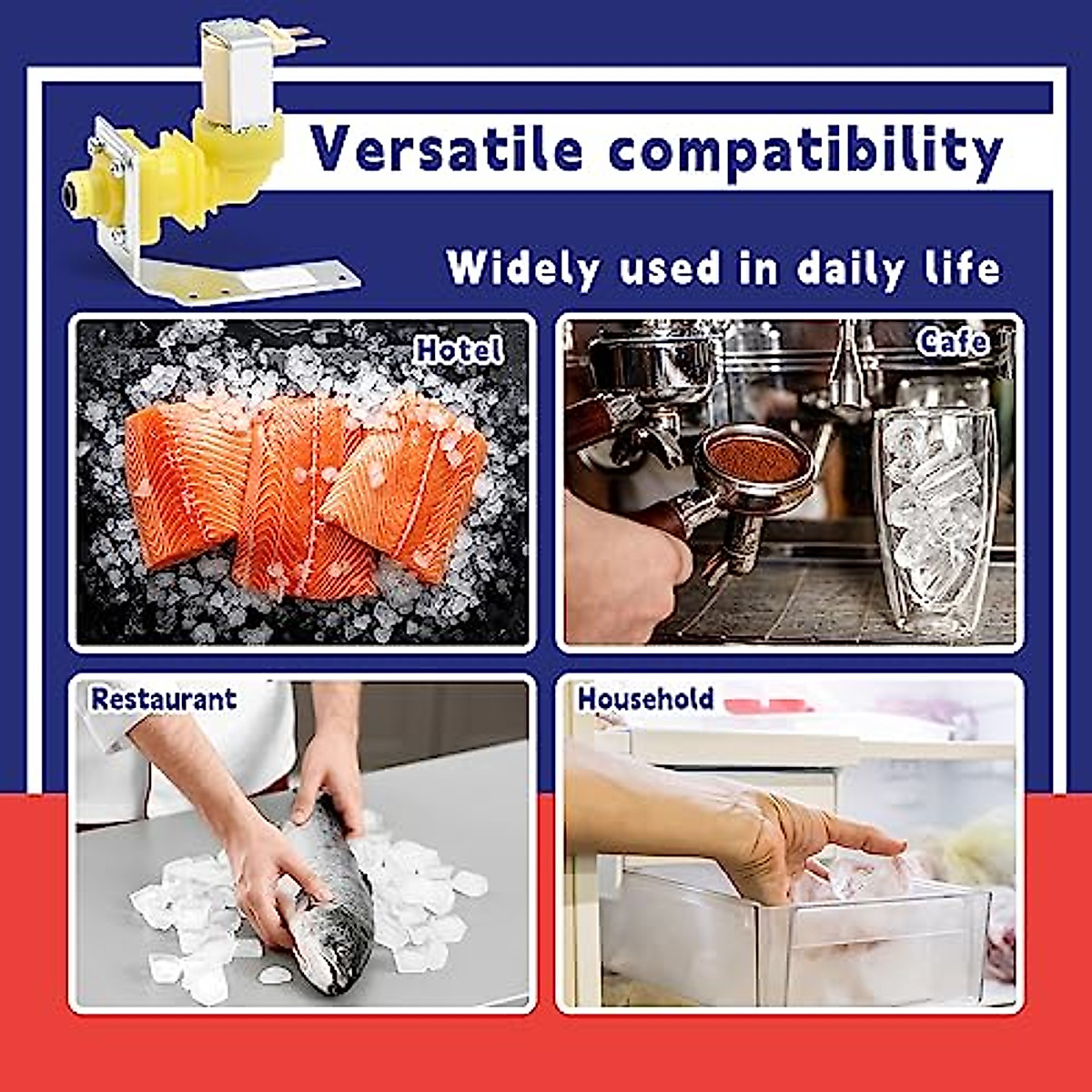 Upgrade 000008483 000009120 Freezer Water Inlet Valve, Compatible with Manitowoc Ice Machines, 000008487 IH9123 33129026 Water Inlet Valve, 120V 60Hz Inlet Valve kit