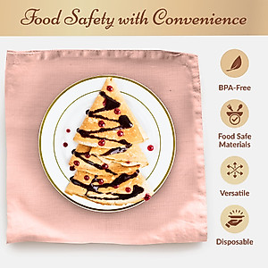 Reli. 50 Pcs Plastic Dessert Plates, Disposable (7.5 inch, White w/Gold Rim) | Small Plates for Party, Heavy Duty | Hard Plastic, for Dessert, Wedding, Birthday, Salad/Appetizer (7.5")