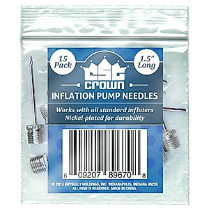 15 Piece Set of Inflation Pump Needles by Crown Sporting Goods