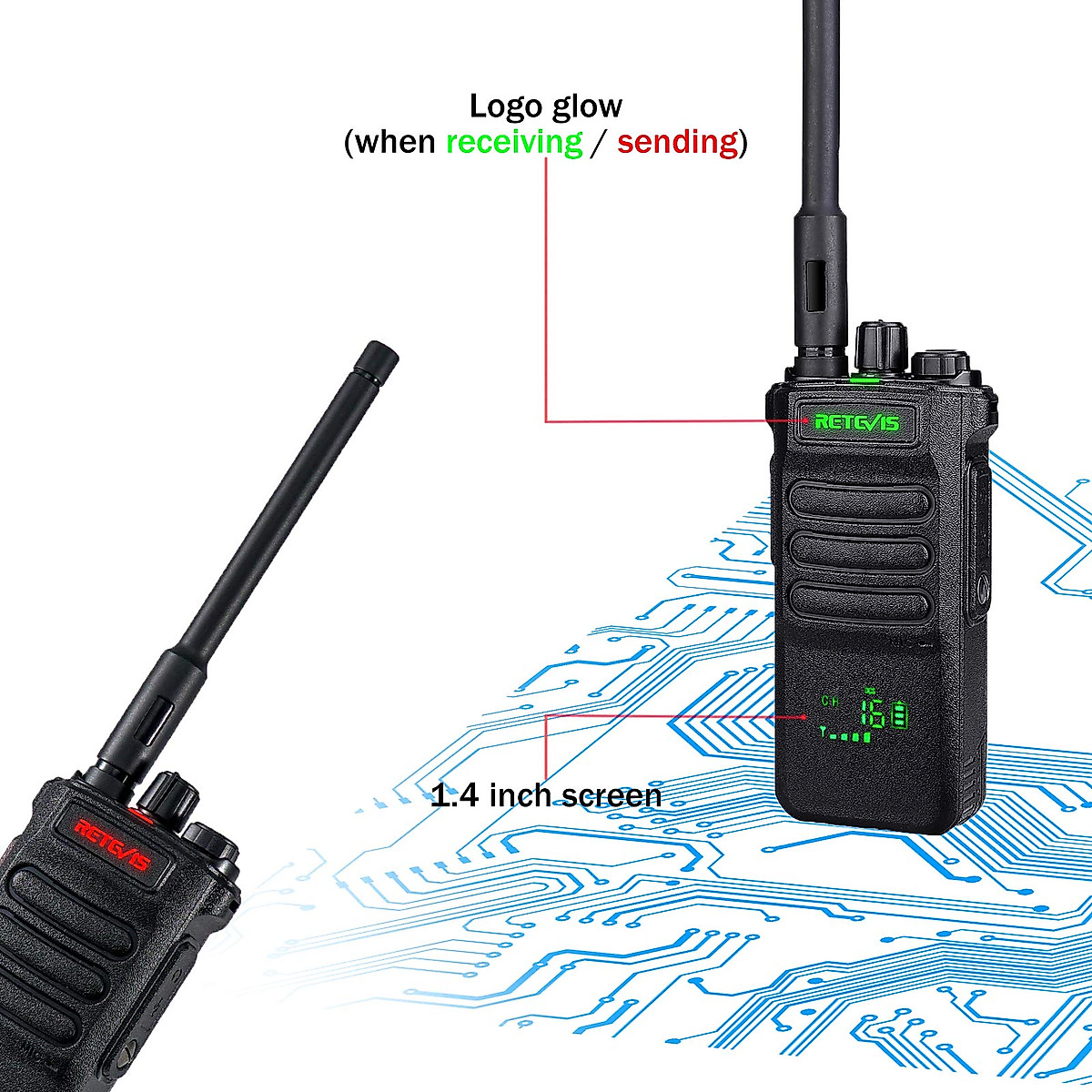 Retevis RT86 Two Way Radios Long Range,High Power Walkie Talkies with 2600mAh Rechargeable,Remote Alarm,Flashlight, Handheld 2 Way Radio for Off-Roading Overland Farm Hunting(2 Pack)