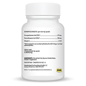 Ceva Derma-3 Softgels, Omega-3 Fatty Acid & Vitamin Supplement for Small Dogs + Cats (60 Count)