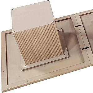 Meridian Furniture 729Oak-T Belinda Collection Mid-Century Modern Dining Table, Solid Wood Base, Natural Finish Oak Wood Veneer MDF Top, Square Top, Fluted Base, 54" W x 54" D x 31" H, Oak