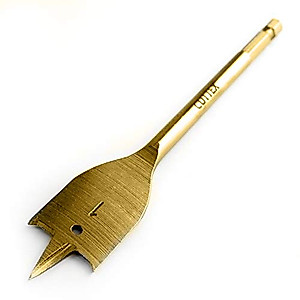 CUTTEX TOOLS Spade Drill Bit Set in Titanium Coating, 6 Pcs Titanium Drill Bit for Woodworking, 3/8" to 1", Full Set, Paddle Flat Bits (Titanium Coating), Nylon Storage Pouch Included