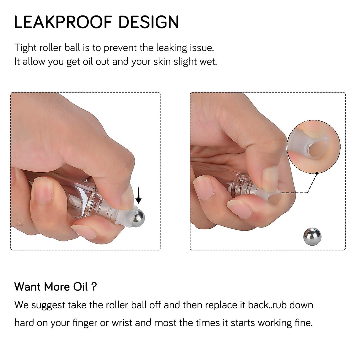 PrettyCare Essential Oil Roller Bottles 10ml (24 Pack Clear Glass Bottle with Gold Cap, 4 Extra Roller Balls，48 Labels, 2 Openers, 2 Funnels Roller Balls For Essential Oils, Roll on Bottles