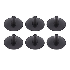 Walfront 6Pcs Bottle Top Stem, 3.15 x 3.15 x 1.57 Glass Beer Bottles Top Holder for Crafts,Wine Bottles Top Stems Base Stand Rubber(Black)