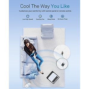 FIOGOHUMI 12000BTU Portable Air Conditioner - Portable AC Unit with Built-in Dehumidifier Fan Mode for Room up to 350 sq.ft. A030BDJ (no battery)