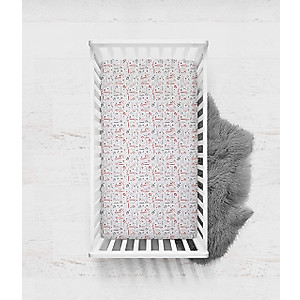 Bacati Muslin 2 Piece Crib Sheets, Basketball/Orange/Grey