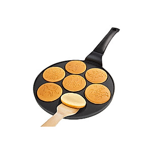 CucinaPro Fantasy Friends Mini Pancake Pan - Nonstick Griddle for Breakfast Magic, Featuring a Princess Castle & More, 7 Unique Flapjacks