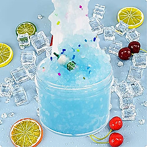 SBRBANNC 2pcs Rice Cruchy Slime,Glimmer Slime with Glue,Super Soft & Non-Sticky,Educational Stress Relief Toy,Birthday Gifts for Girl and Boys.