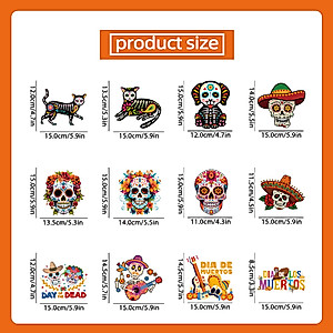 Day of the Dead Decorations for Altar NO-DIY Dia De Los Muertos Party Supplies Include 2pcs Dia De Los Muertos Banner and 12pcs Double Sided Day of the Dead Hanging Swirl for Mexican Halloween Party