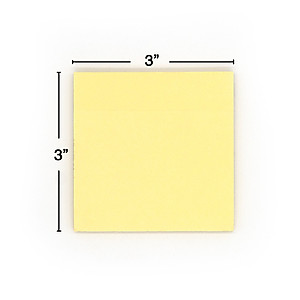 Sticky Notes 3" x 3 inch Yellow Stick On Note. Self Stick It Notes. Strong Sticking Square Stickies. Small Square Removable Memo Pad to Post in Office, Home, School. 12 Pads - Emraw