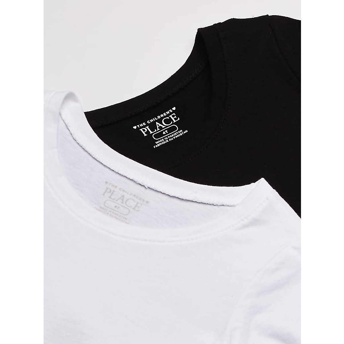 The Children's Place baby girls And Toddler Long Sleeve Basic Layering T-shirt T Shirt, Black/White 2 Pack, 5T US