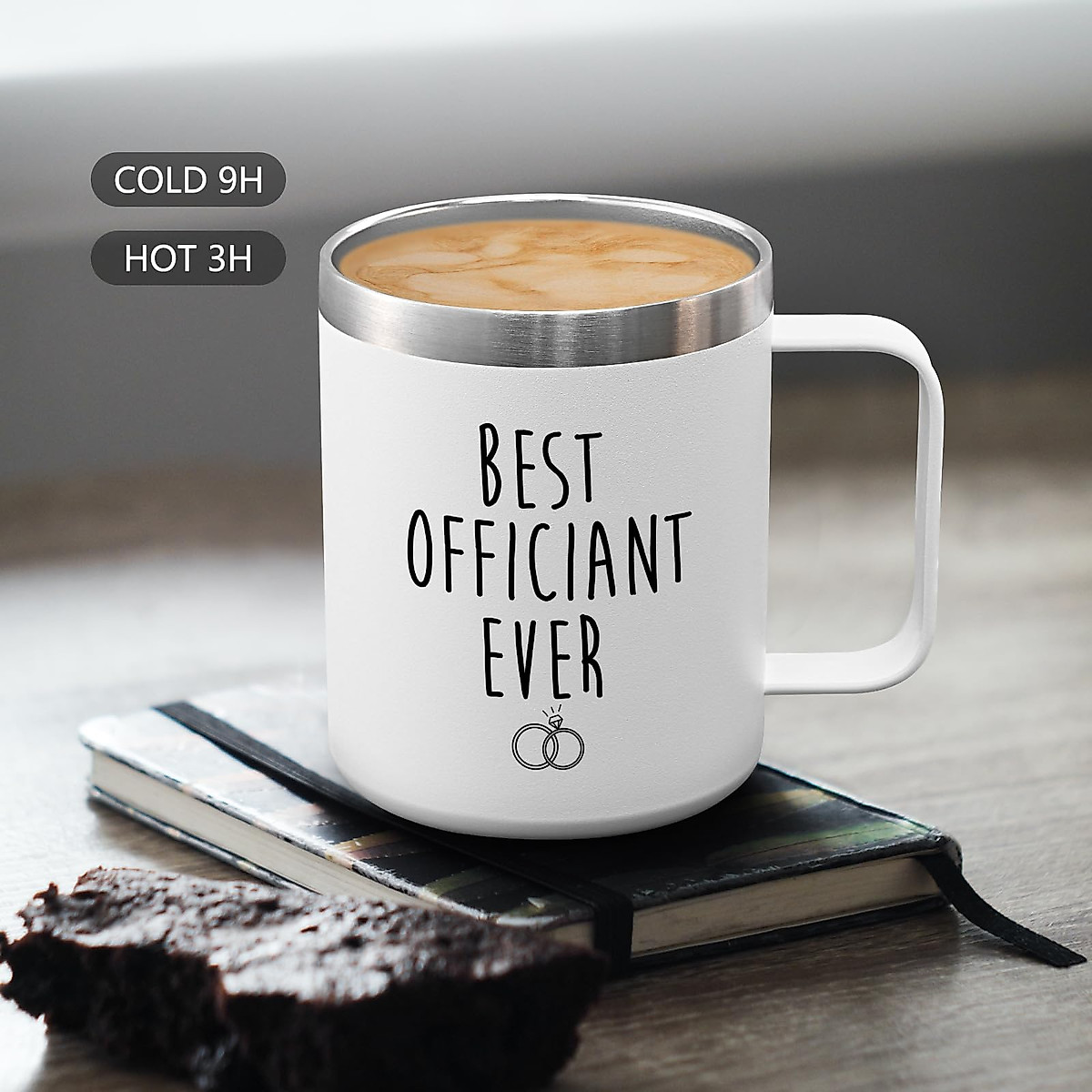 LiqCool Wedding Officiant Gift, Wedding Officiant Gift Men Women, Gifts for Wedding Officiant, Best Officiant Ever Coffee Mug, Thank You Officiant Gifts for Wedding from Bride Groom(White, 12Oz)