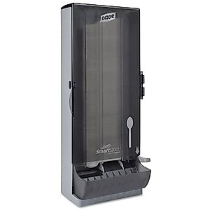 Dixie SmartStock Utensil Dispenser, Spoon, 10" x 8.78" x 24.75", Smoke - Includes one utensil dispenser.