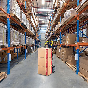 Harper Trucks Flat Free 600 Pound Capacity Heavy-Duty Nylon Frame Hand Truck Dolly Cart with Steel Handle for Warehouses, Offices & Construction Site