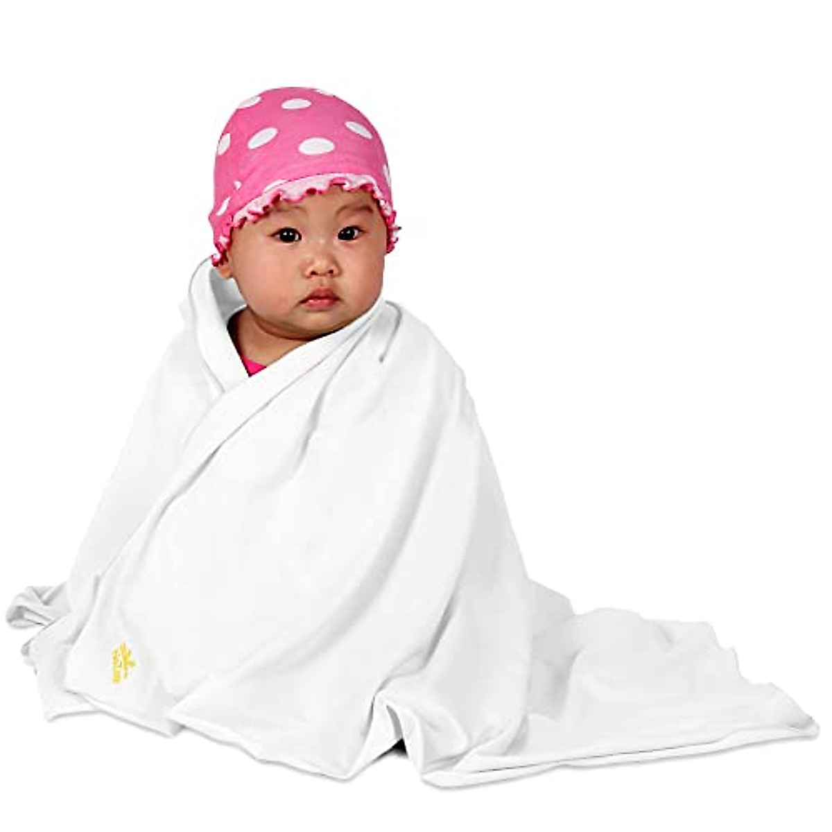Nozone Baby Blanket, Sun Protective, Soft Rayon from Bamboo, UPF 50+ in White