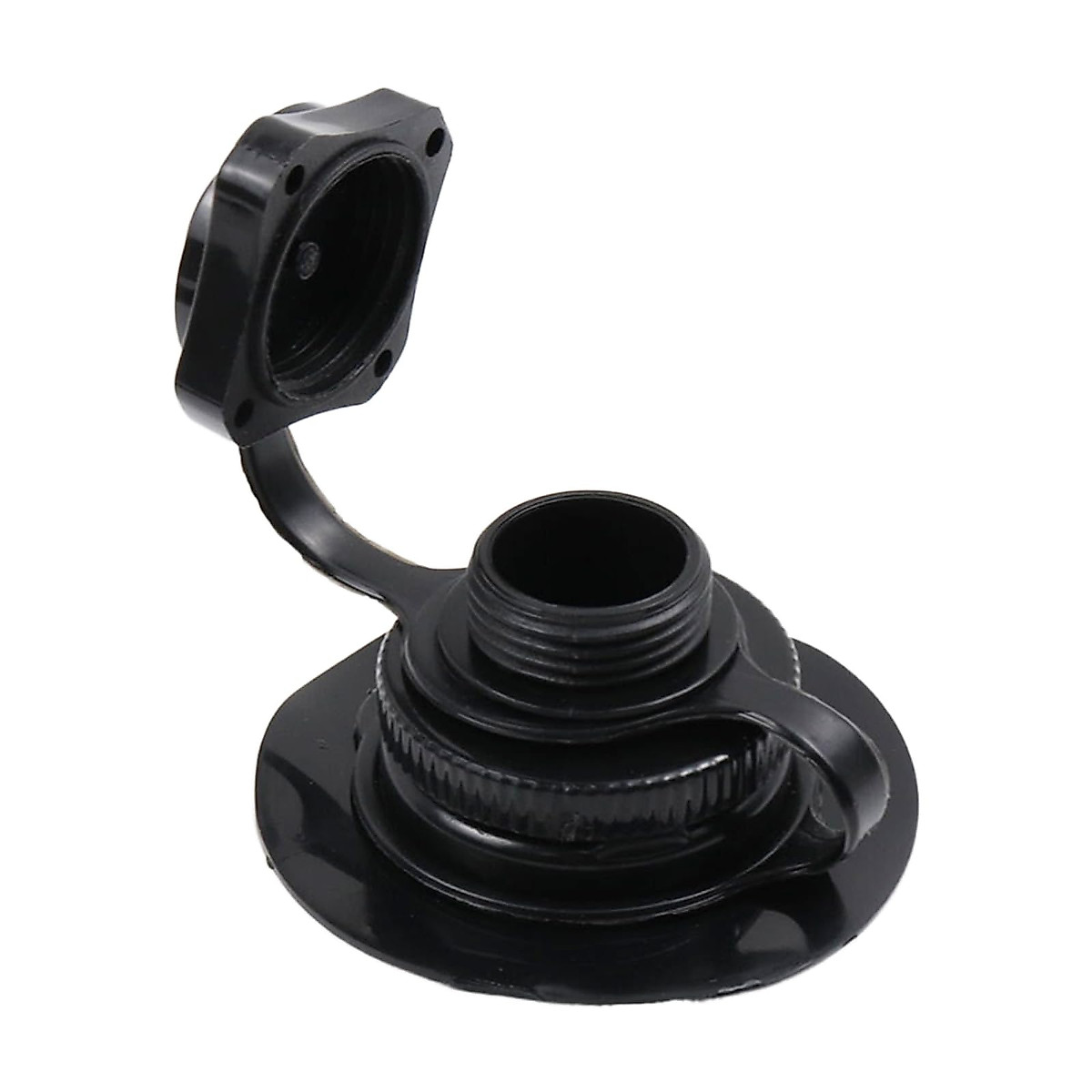 Quluxe 5 Pcs Air Valve Inflatable Boat Spiral Air Plugs Air Mattress Plugs Boston Valve for Rubber Dinghy Raft Kayak Pool Boat Airbeds- Black
