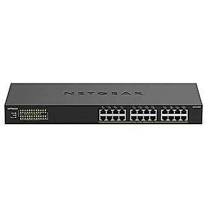 NETGEAR PoE Switch 24 Port Gigabit Ethernet Unmanaged Network Switch (GS324PP) - with 24 x PoE+ @ 380W, Desktop or Rackmount