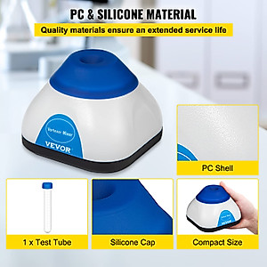 VEVOR Vortex Mixer, 6000RPM Mini Vortex Mixer Shaker, Touch Function Scientific Lab Vortex Shaker, Mix Up to 50ML, 6mm Orbital Diameter for Test Tube, Tattoo Ink, Nail Polish, Eyelash Adhesives, Paint