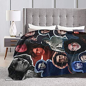 Blankets Adam Driver Kylo Ren Adam Sackler Soft and Comfortable Warm Fleece Throw Blankets Yoga Blankets Beach Blanket Picnic Blankets for Sofa Bed Camping Travel … (Black, 60"x50")