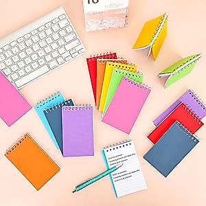 EOOUT 16 Pack Small Notebooks 3x5, Spiral Notepads Pocket Notebook, Memo Pads, 8 Colors, 50 Sheets Per Notebook for Home, Office, School, Gifts