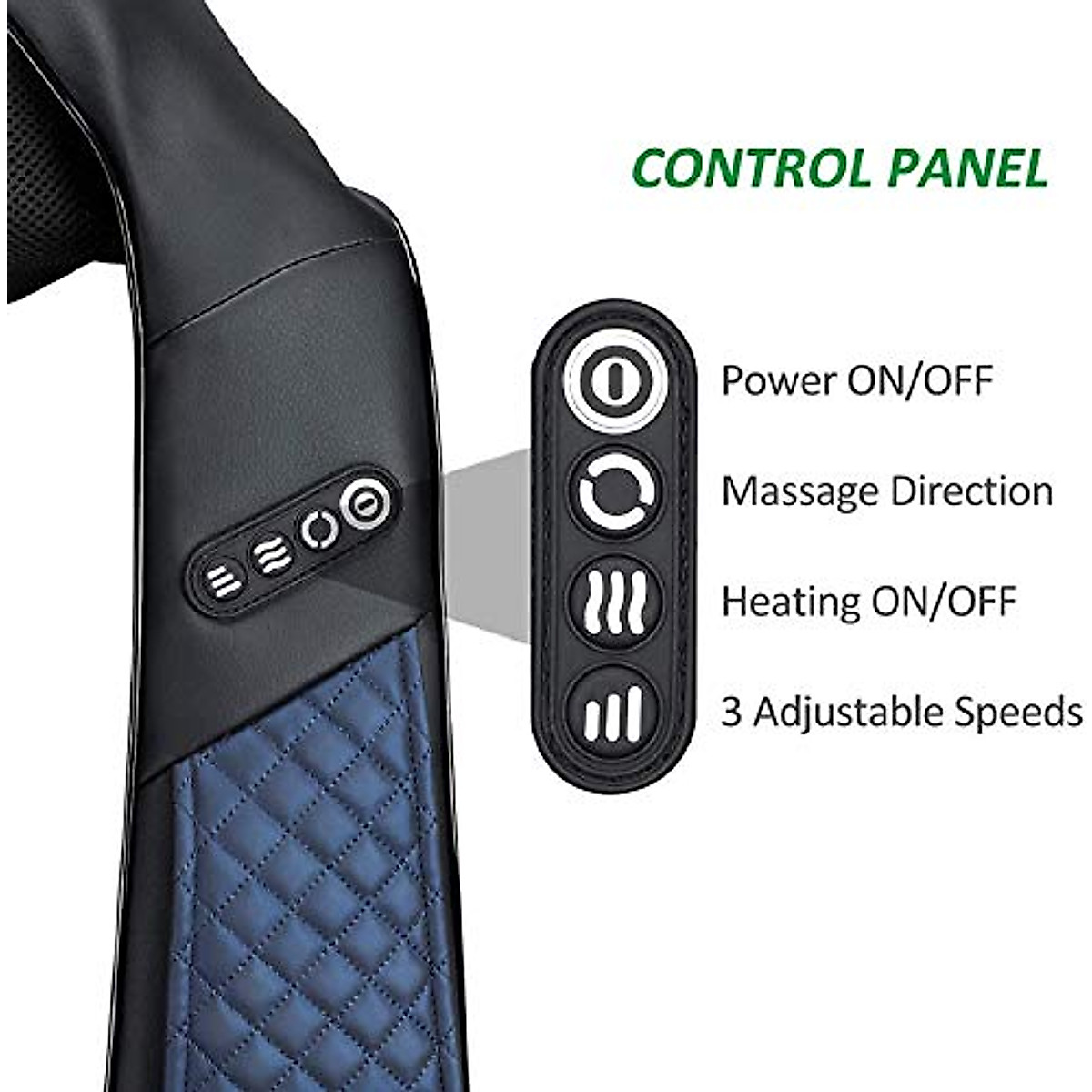 EAshuhe Neck and Shoulder Massager with Heat Shiatsu Back Massage Pillow with 3D Deep Tissue Kneading for Foot, Legs, Body Muscle - Use at Home, Office & Car