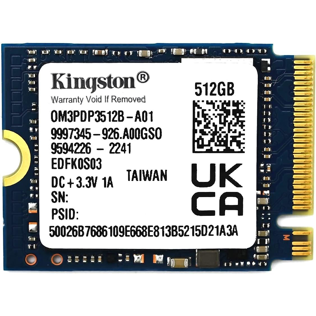 Kingston 512GB 2230 M.2 NVMe PCIe 3.0x4 SSD Solid State Drive OM3PDP3512B-A01