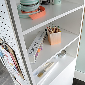 Sauder Pro Series Craft Tower/Pantry cabinets, L: 17.91" x W: 20.08" x H: 57.80", White finish