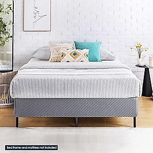 Best Price Mattress Full Box Spring, 9" High Profile with Heavy Duty Steel Slat Mattress Foundation Fits Standard Bed Frame, Full Size