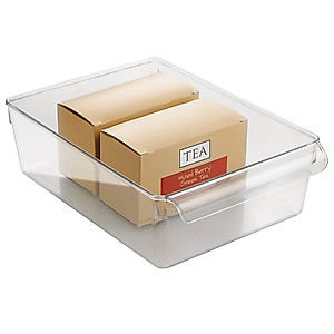 iDesign Linus Kitchen, Pantry, Refrigerator, Freezer Storage Container - 4 Pack, Clear, Large
