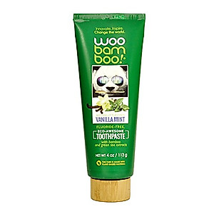WooBamboo! Vanilla Mint Toothpaste - Naturally Derived, Fluoride Free, Vegan, Gluten Free