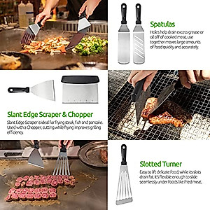 Griddle Accessories Kit, 38PCS Flat Top Grilling Tools Set for Blackstone and Camp Chef,Stainless Steel Grill BBQ Spatula Kit Cooking Utensils Set with Carry Bag for Men Women Outdoor Barbecue Camping