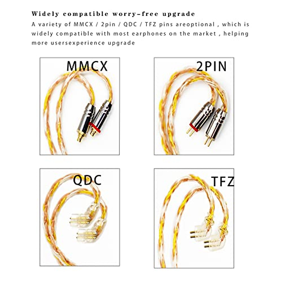 FEDAI Earphone Cable Upgrade 16 Core Silver Plated Copper Cable HiFi Headphones IEM Cable with 2 Pin for ES4 ZST ZSN AS10 ZS10 CCA C10 C16 ZSX ZS10 PRO AS16 ZSR TRN V80 V90 BA5C12(2.5mm,2pin)