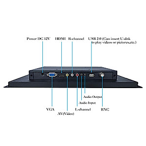 iChawk 15.6'' inch PC Monitor 1366x768 16:9 RCA HDMI-in VGA Metal Shell Embedded Open Frame Built-in Speaker Remote Control LCD Screen Display USB Port Pluggable U-Disk Small Video Player K156MN-591