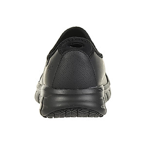 Skechers Women's Sure Track Work Shoes, Black Leather, 7