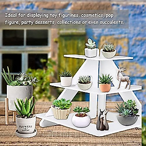 Cupcake Stand for 24 Cupcakes- Rustic Cupcake Stand 3 Tier Collapsible Wooden Cupcake Tier Stand - White Cupcake Holder Stand - Cupcake Tower Display Party Décor - Cupcake Stand Display for Pastry