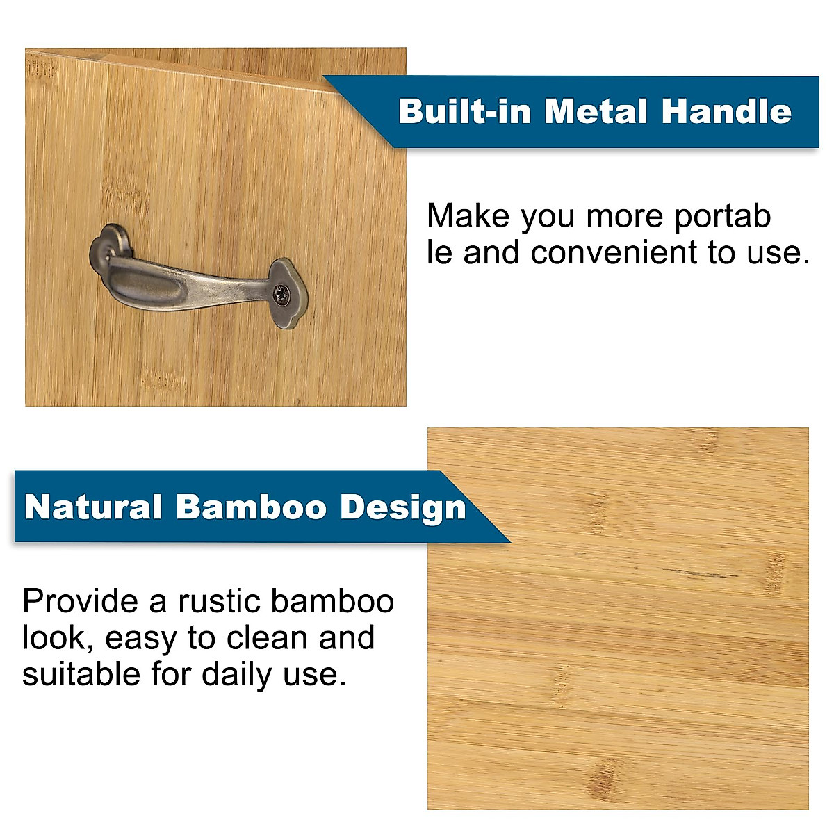 MOOACE Small Trash Can, 2 Gallon Waste Basket with Handles, Bedroom Trash Basket Garbage Can for Bathroom, Living Room, Office