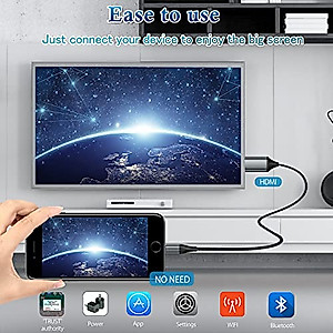 JUCONU [13.2ft Long Version HDMI Cable for iPhone, Upgraded 1080P HDTV HDMI Cable Adapter Connector, Digital AV Video Sync Screen Compatible Converter for iPhone/i-Pad Devices, No Need Power Supply