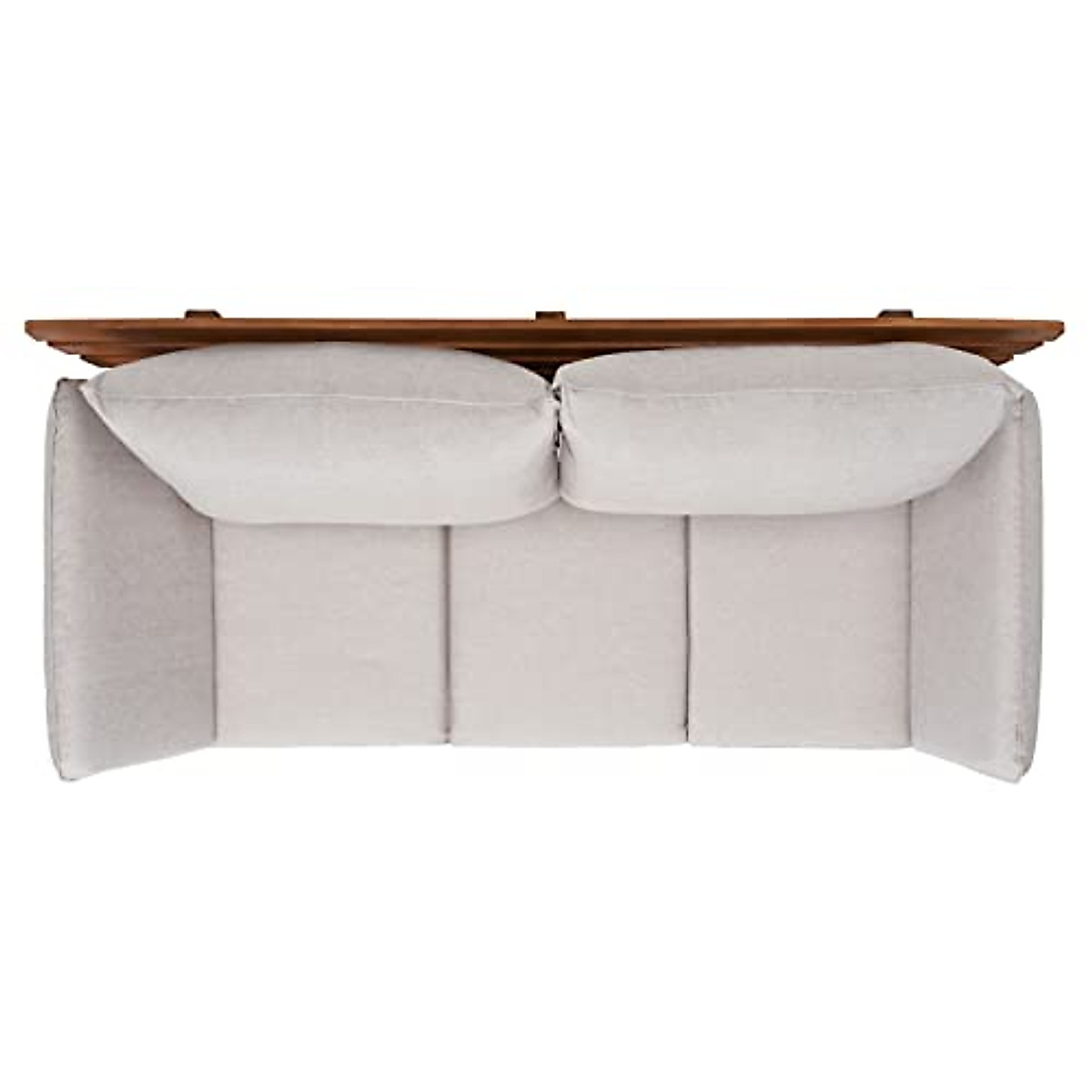 Safavieh PAT7300E Collection Emely Acacia Wood Expandable Loveseat Outdoor Daybed, Natural/Light Grey