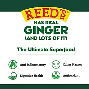 Reed's Zero Sugar Real Ginger Ale, All-Natural Classic Ginger Ale Made with Real Ginger (8pk,12oz can)